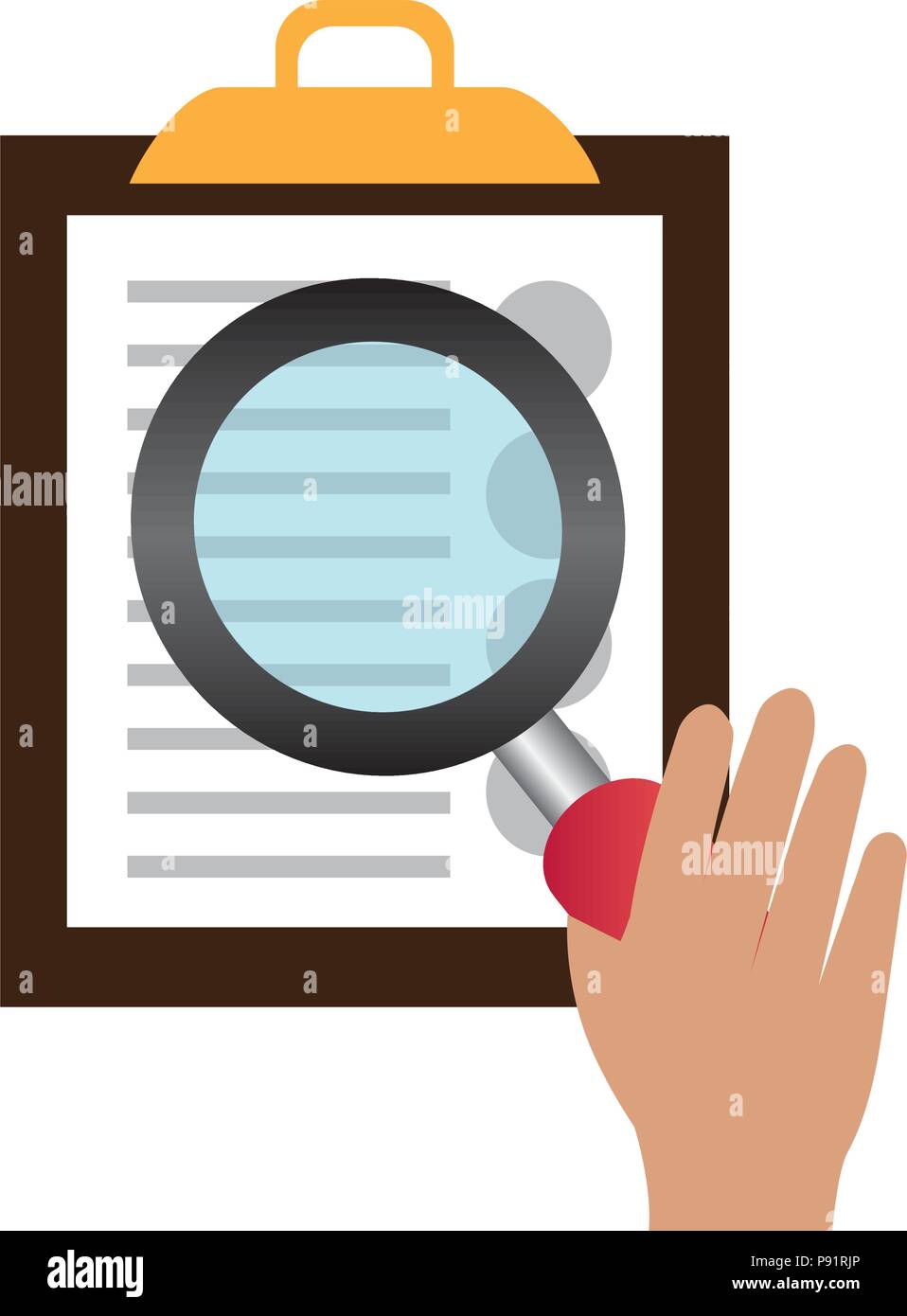clipboard checklist with magnifying glass vector illustration design ...