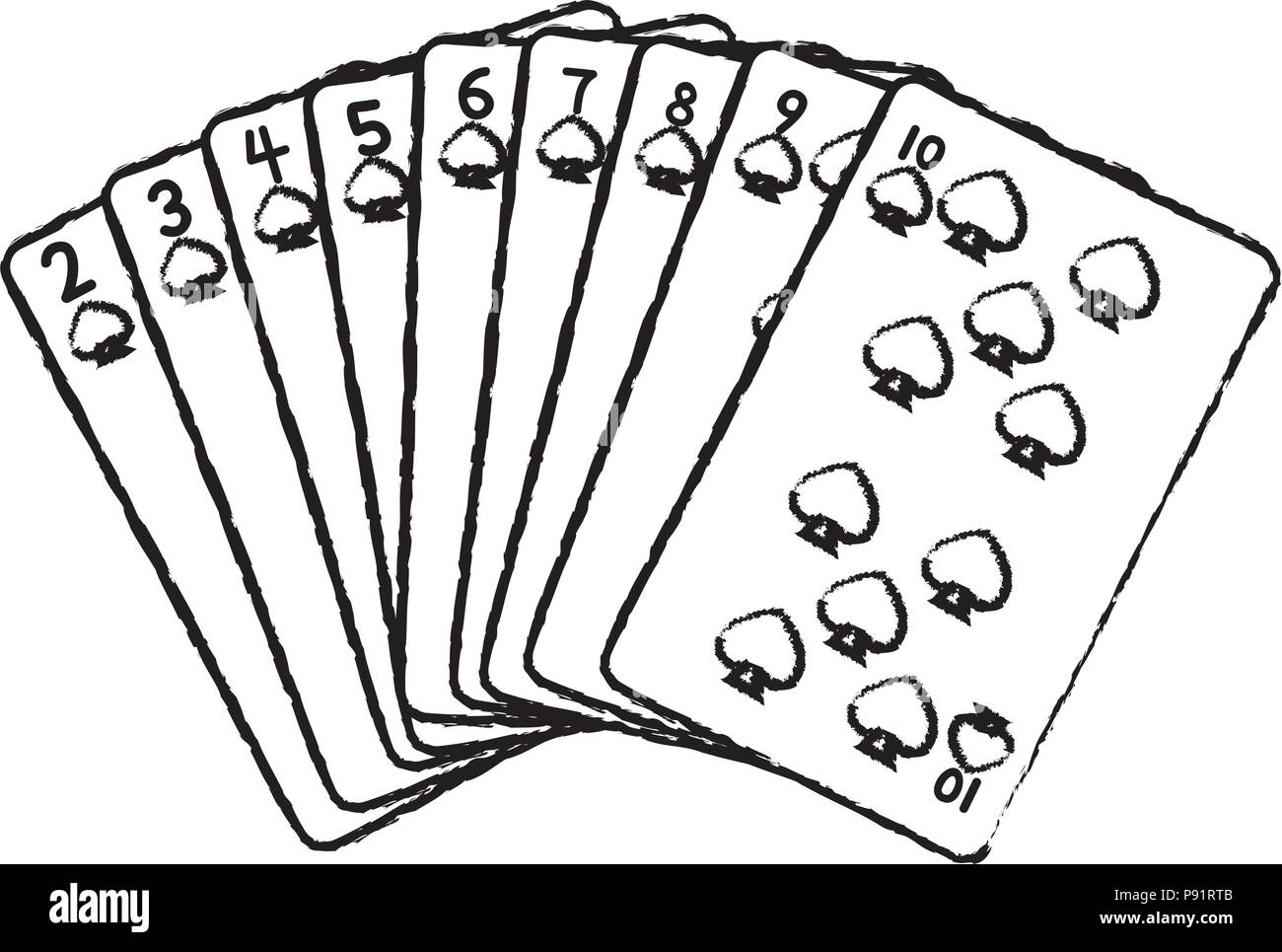 grunge pikes cards classic casino game vector illustration Stock Vector ...