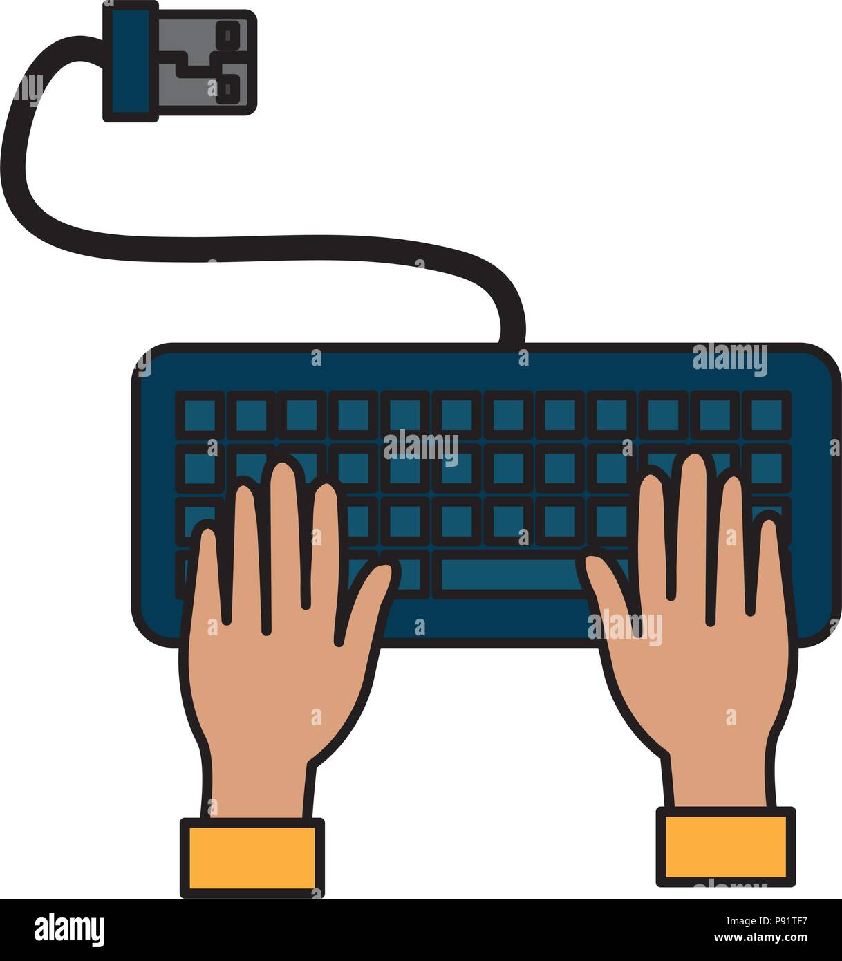 hands typing in keyboard vector illustration design Stock Vector Image ...