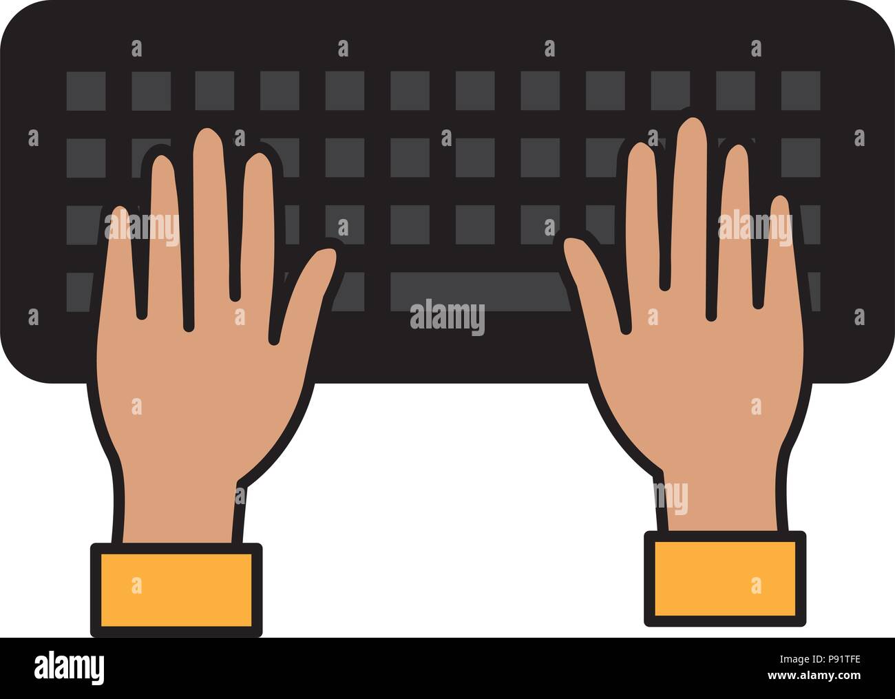 hands typing in keyboard vector illustration design Stock Vector Image ...