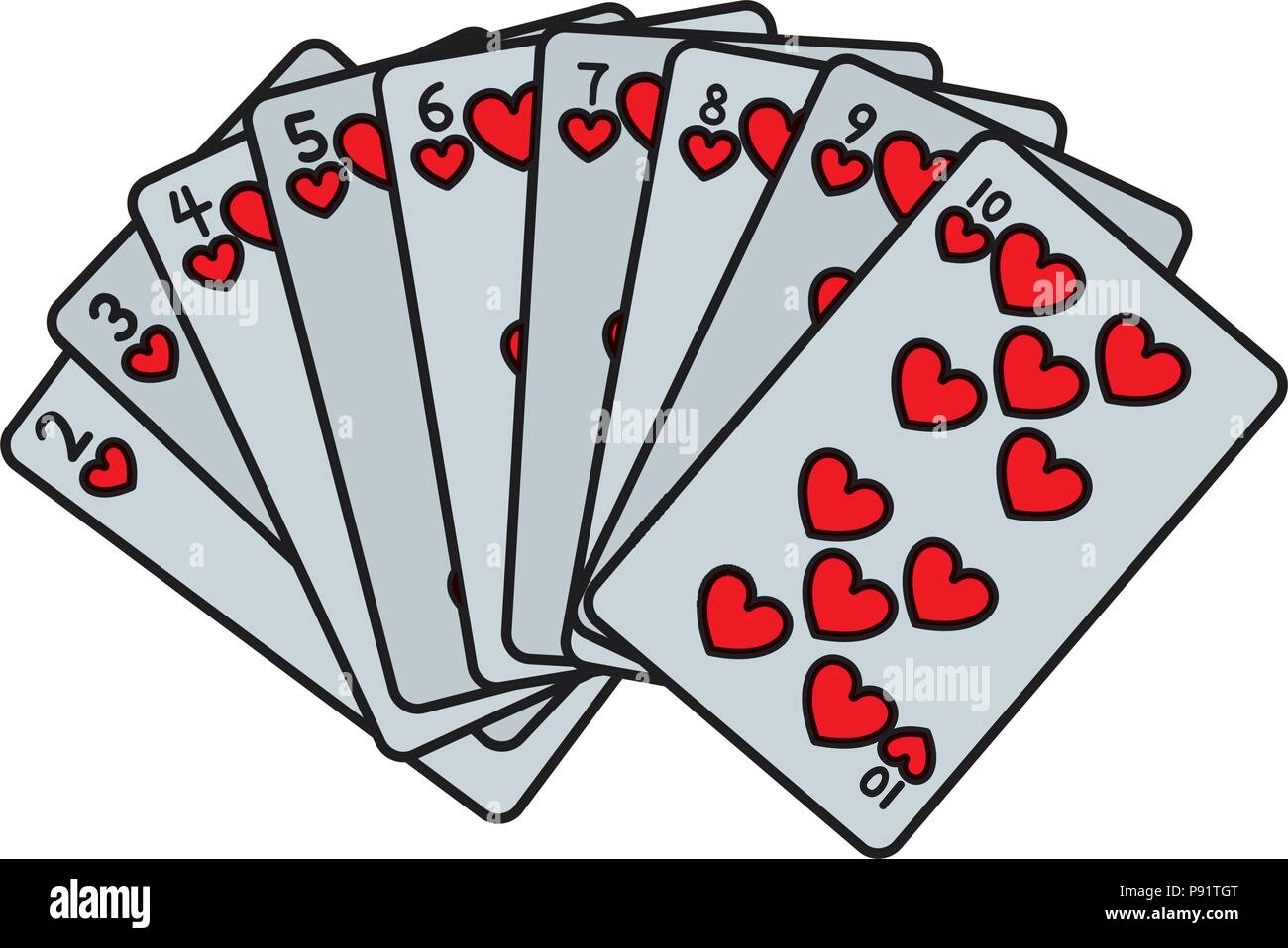 color hearts cards classic casino game vector illustration Stock Vector ...