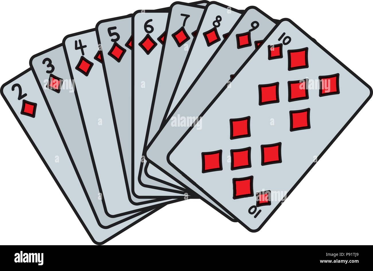 color diamonds cards classic casino game vector illustration Stock ...