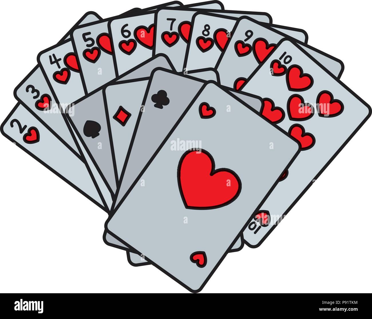 color poker cards classic casino game vector illustration Stock Vector ...