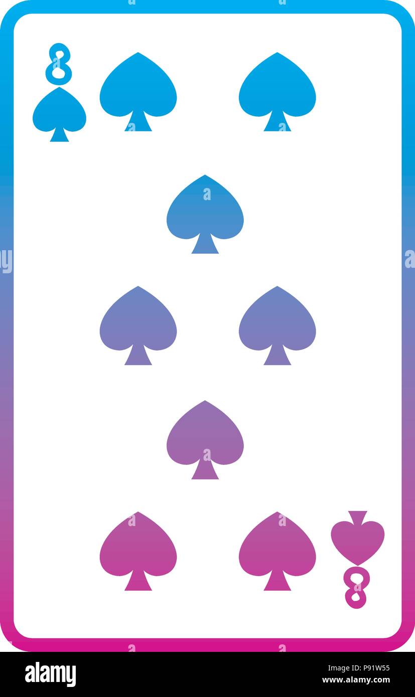 degraded line eight pikes casino card game vector illustration Stock ...