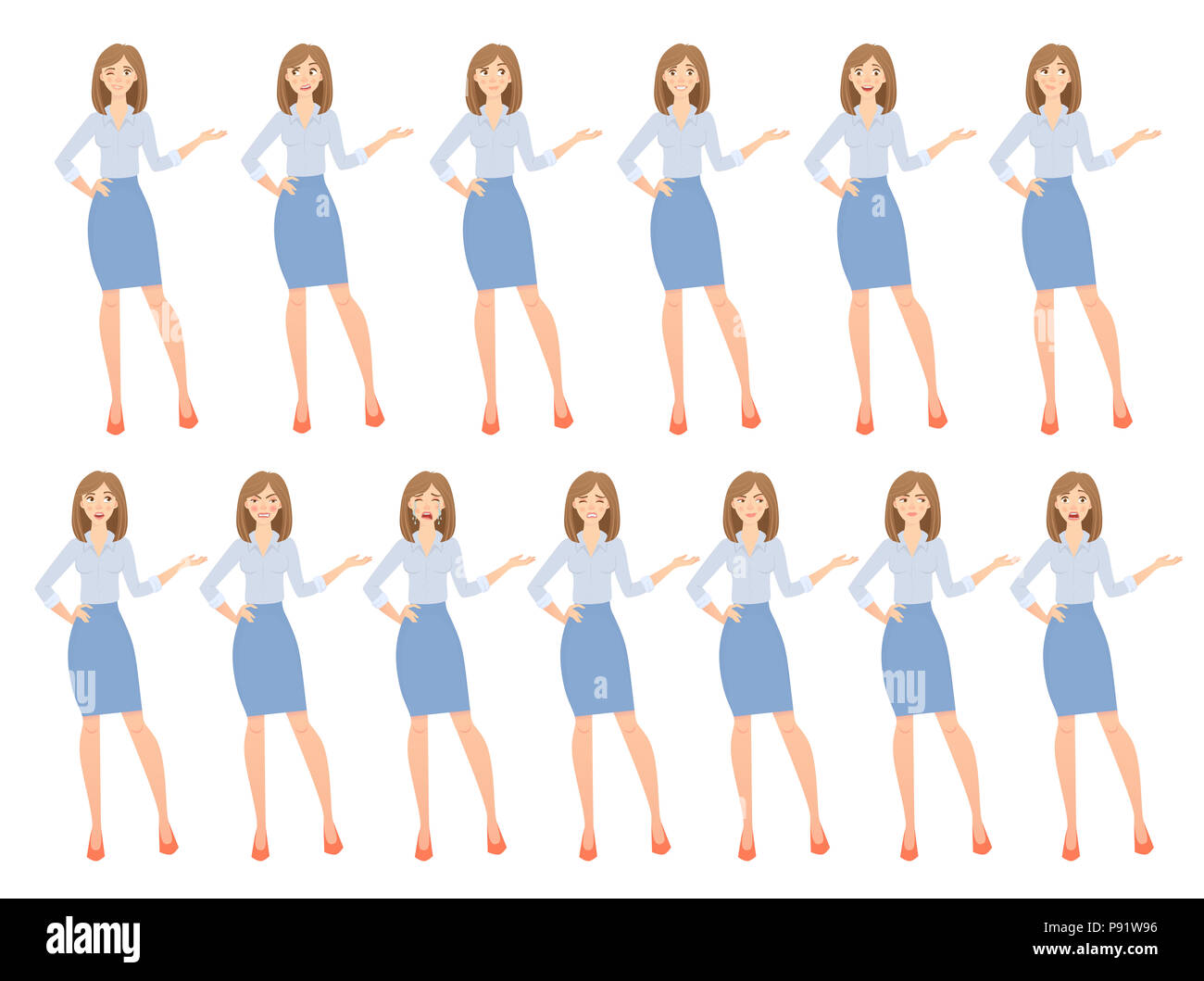 Various face emotions woman Cut Out Stock Images & Pictures - Alamy