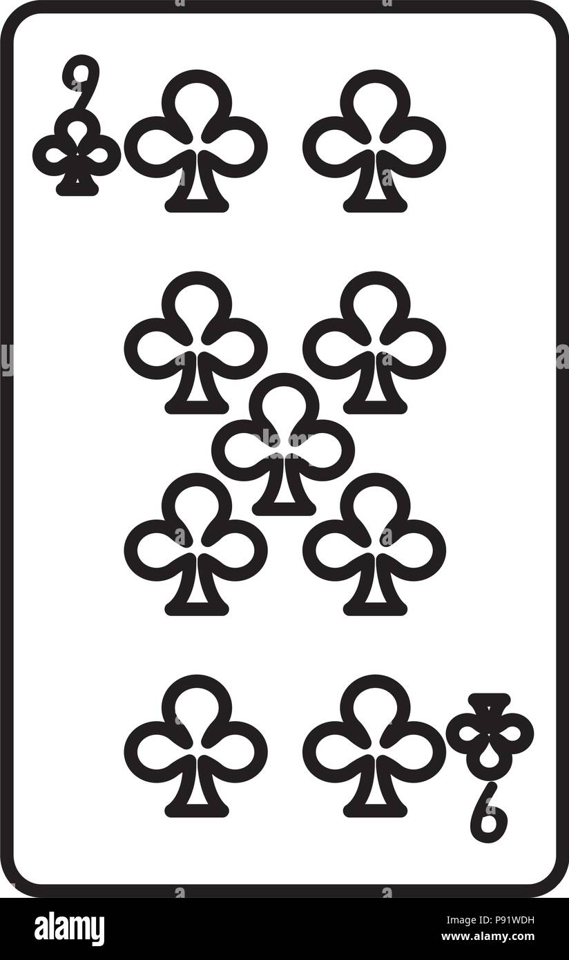 line nine clovers casino card game vector illustration Stock Vector ...