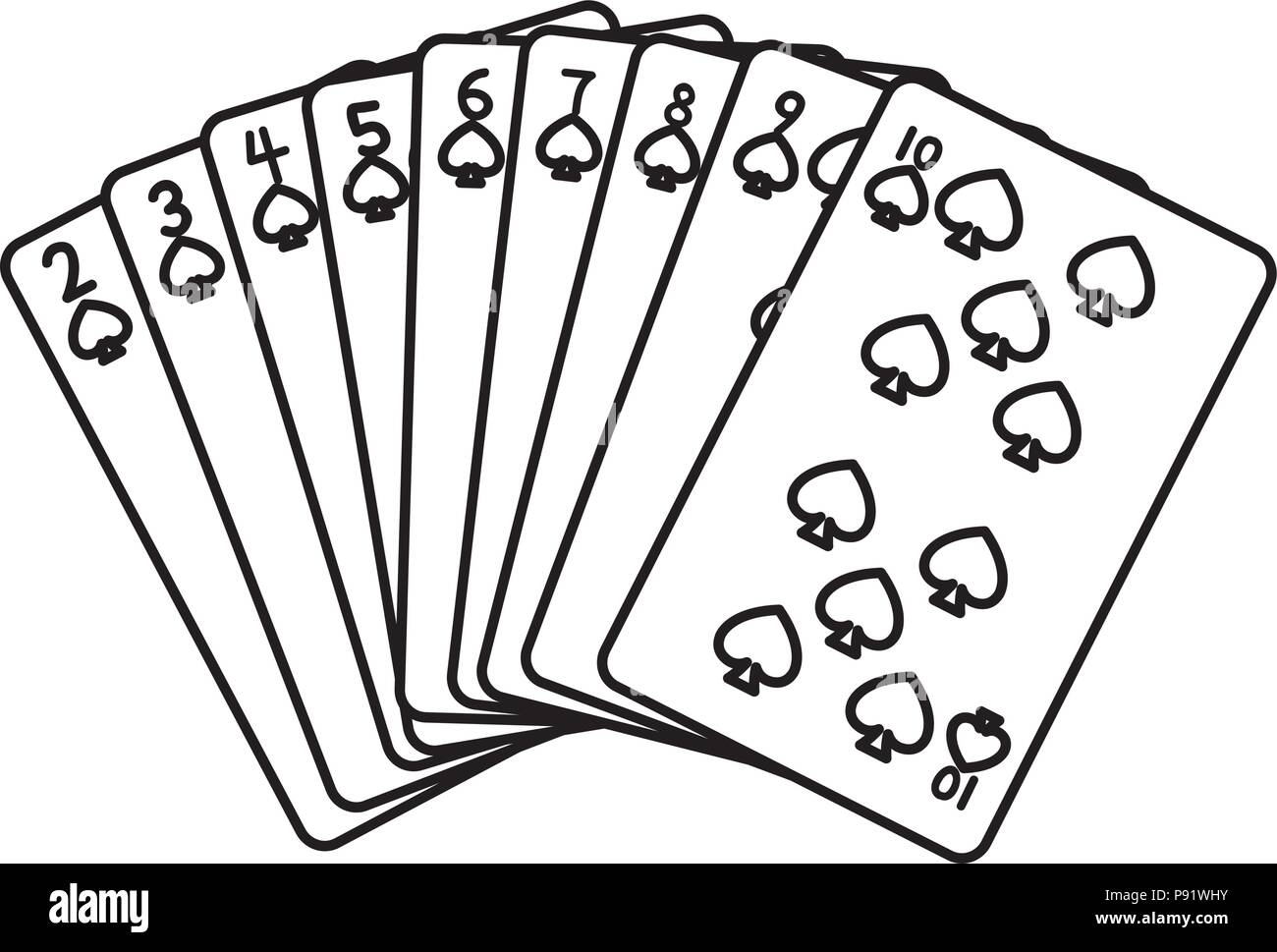 line pikes cards classic casino game vector illustration Stock Vector ...
