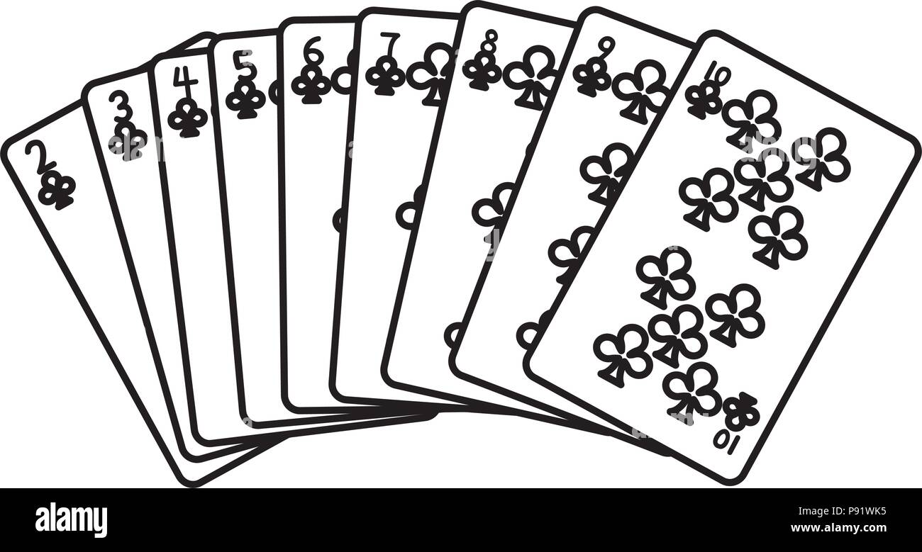 line clovers cards classic casino game vector illustration Stock Vector ...