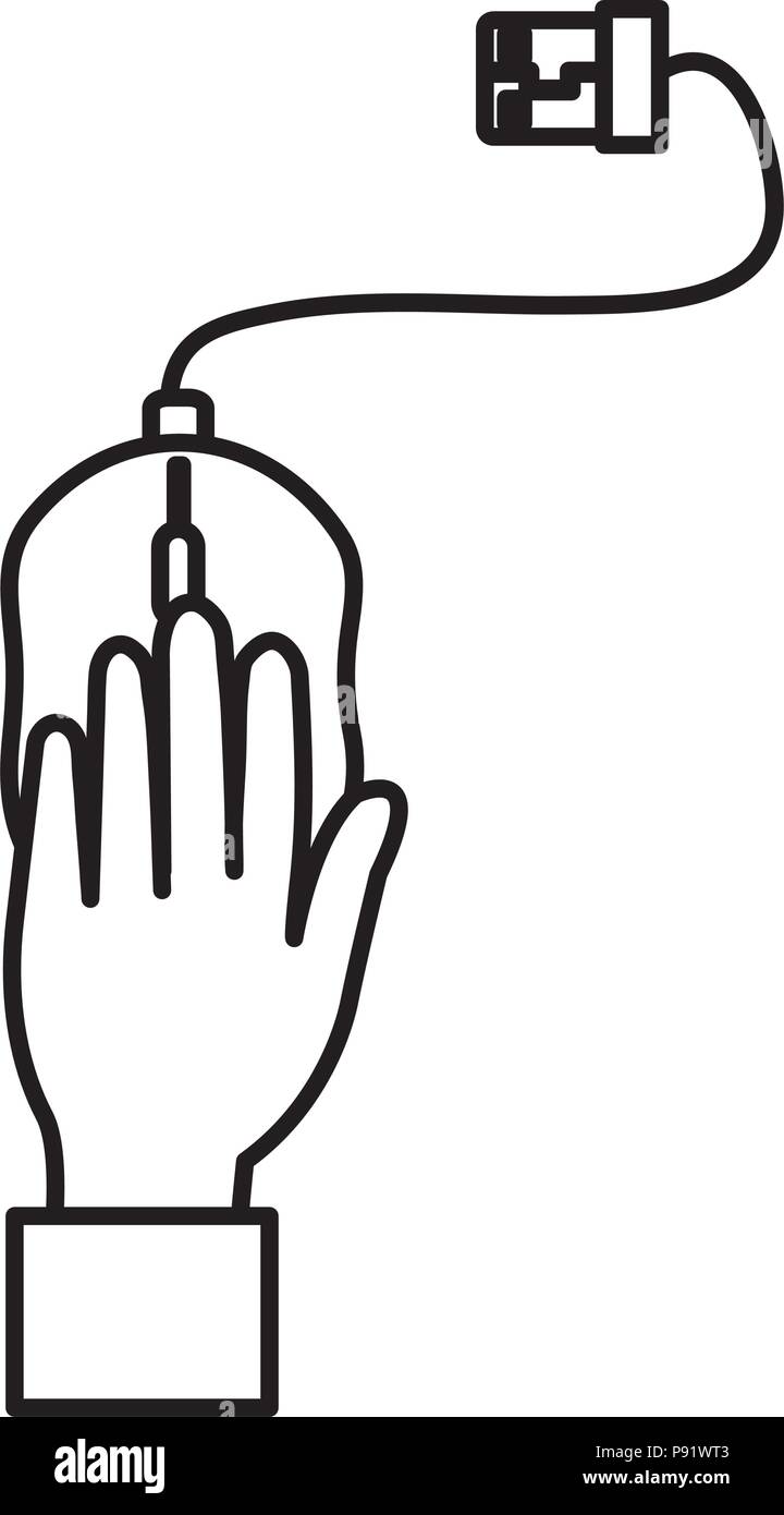 Hand using computer mouse Stock Vector Images - Alamy
