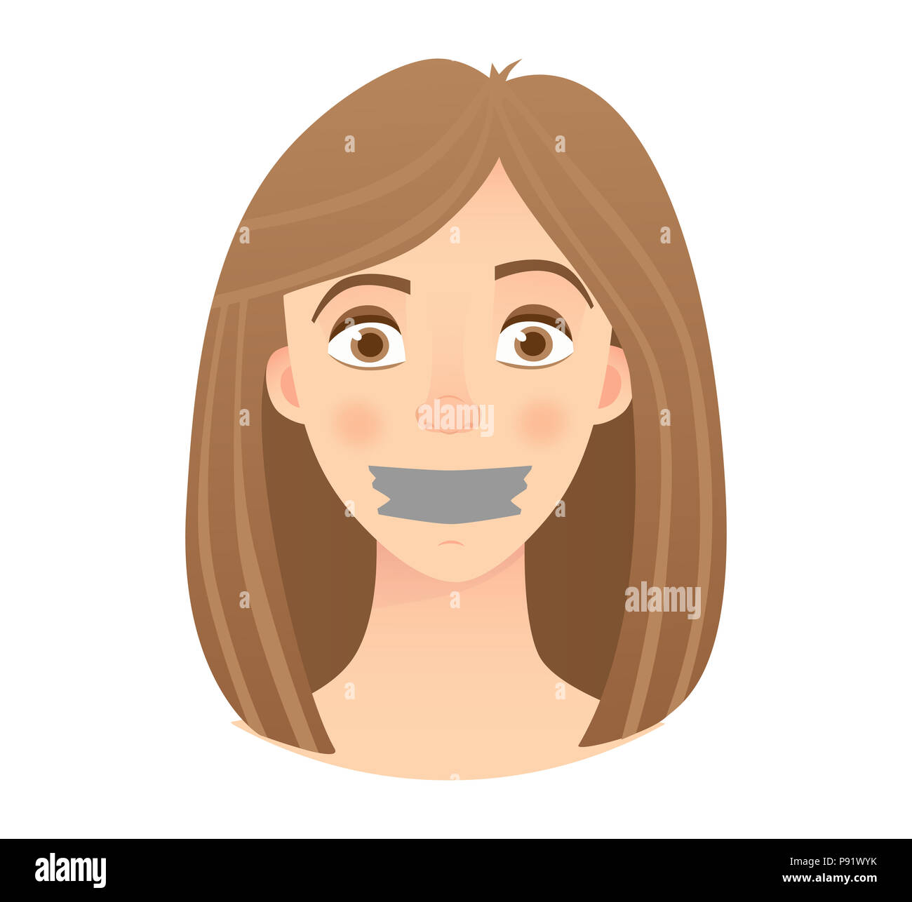 Woman taped mouth Cut Out Stock Images & Pictures - Alamy