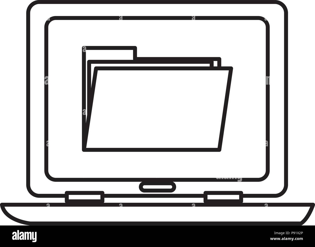 computer laptop with folder vector illustration design Stock Vector ...