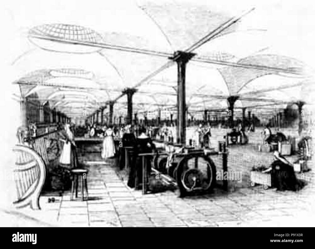 A Day at a Leeds flax mill Stock Photo - Alamy