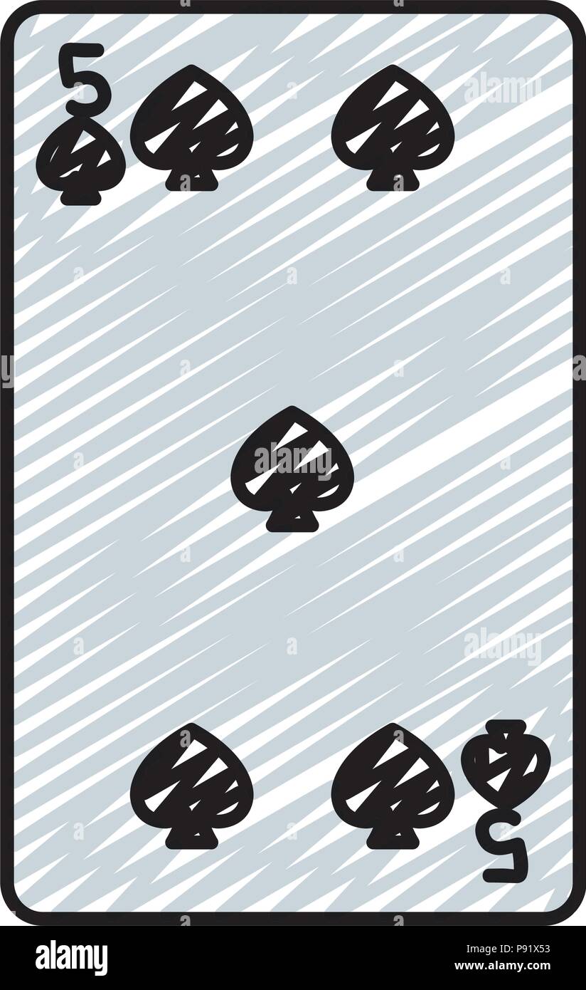 doodle five pikes casino card game vector illustration Stock Vector ...