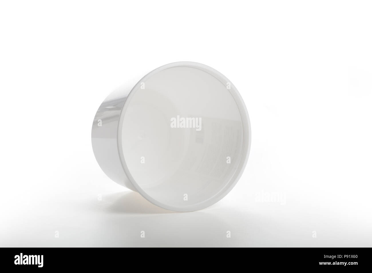 White Plastic Tub Bucket Container close up Stock Photo - Alamy