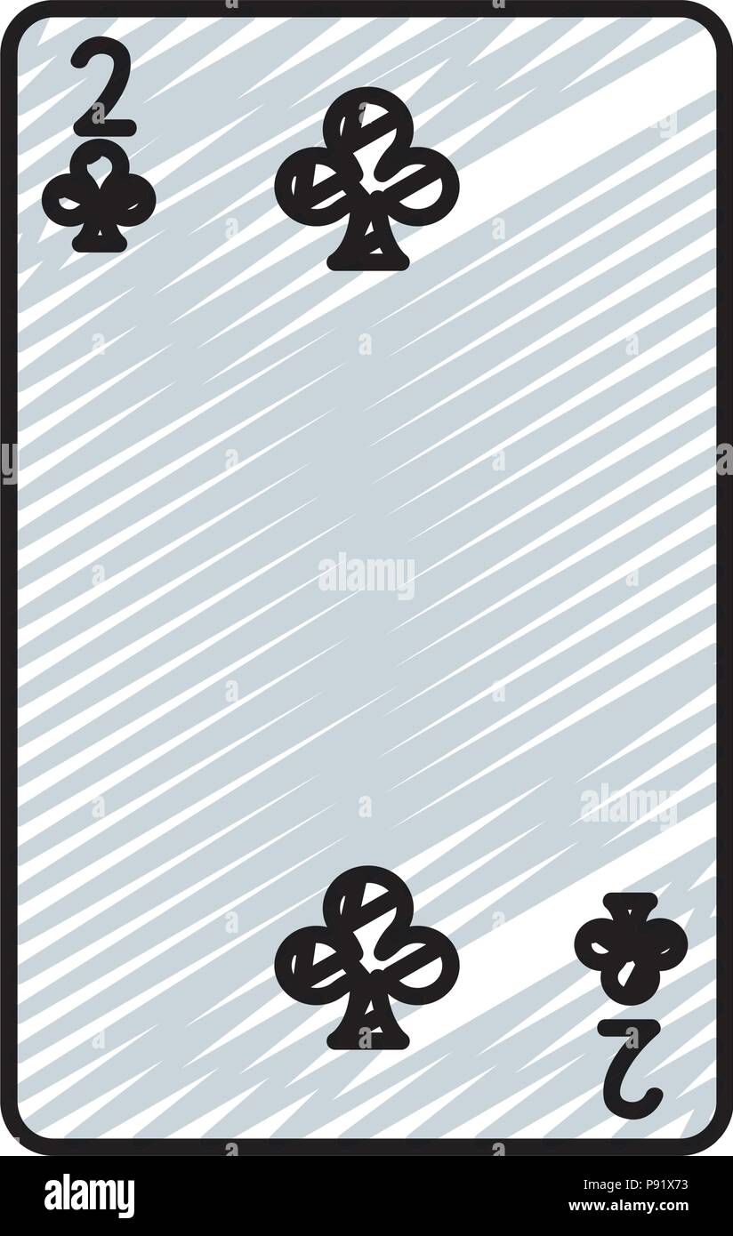 doodle two clovers casino card game vector illustration Stock Vector ...