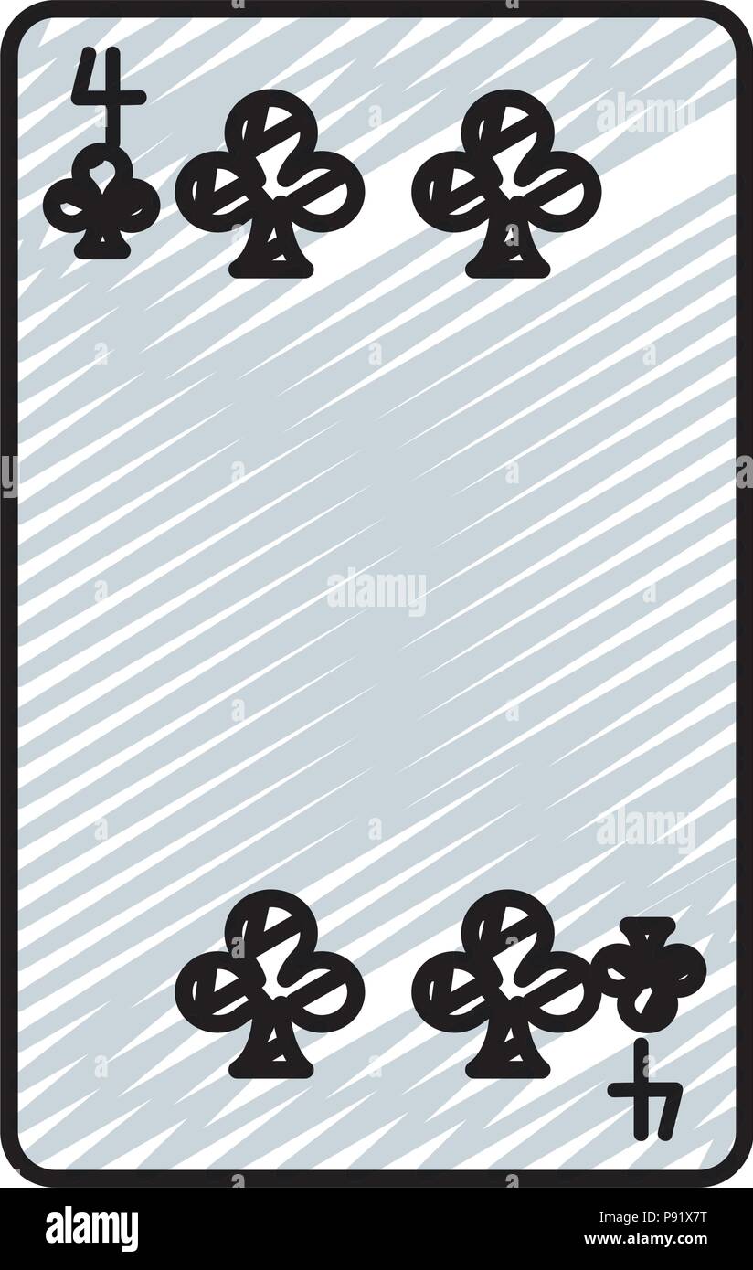 doodle four clovers casino card game vector illustration Stock Vector ...