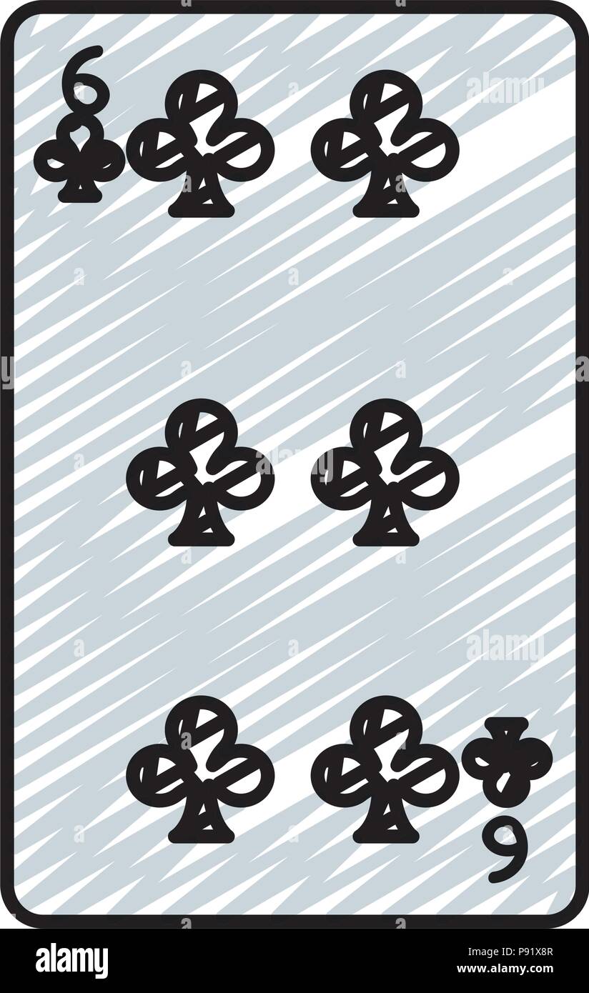 doodle six clovers casino card game vector illustration Stock Vector ...