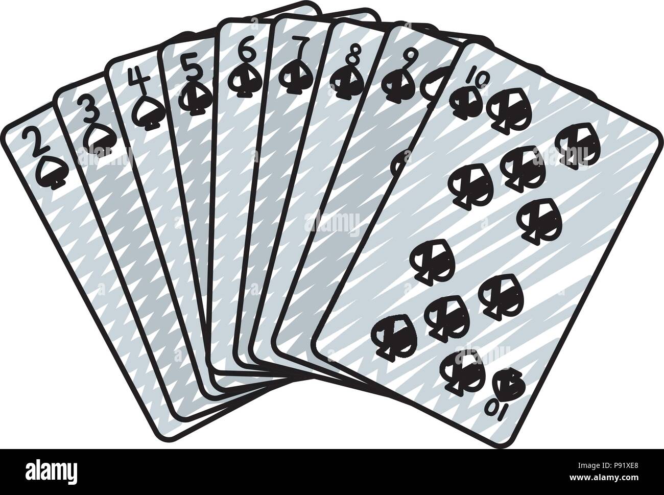 doodle pikes cards classic casino game vector illustration Stock Vector ...