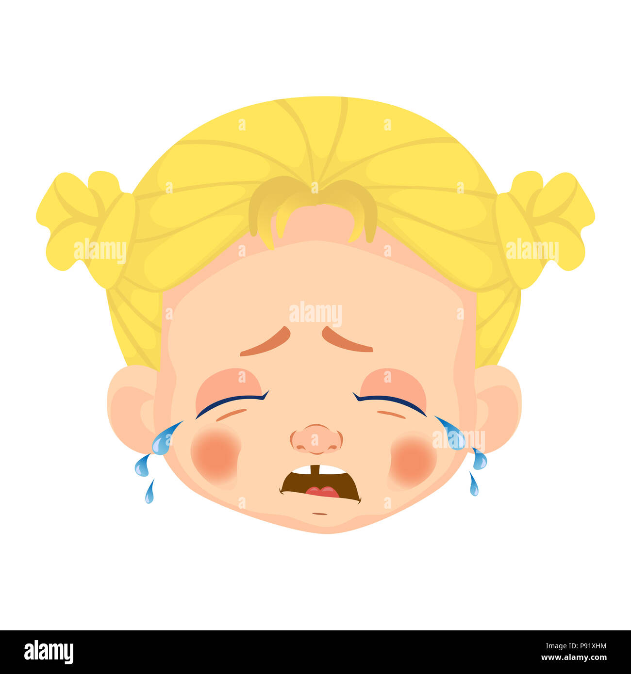Face expression female crying Cut Out Stock Images & Pictures - Alamy