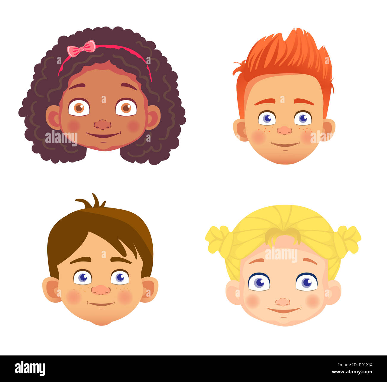 Emotions of childs face. Facial expression illustration Stock Photo - Alamy