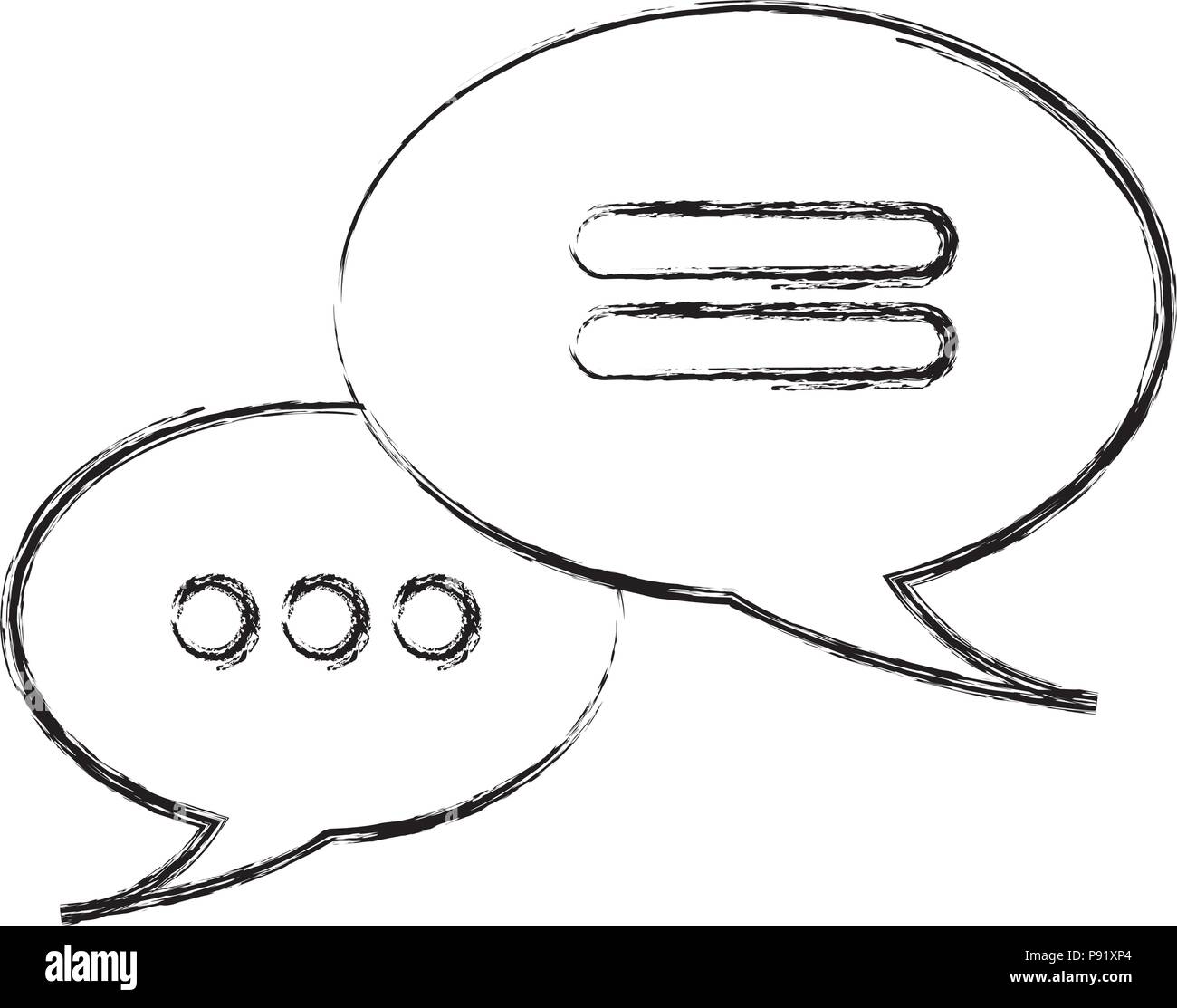 speech bubbles message icon vector illustration design Stock Vector ...