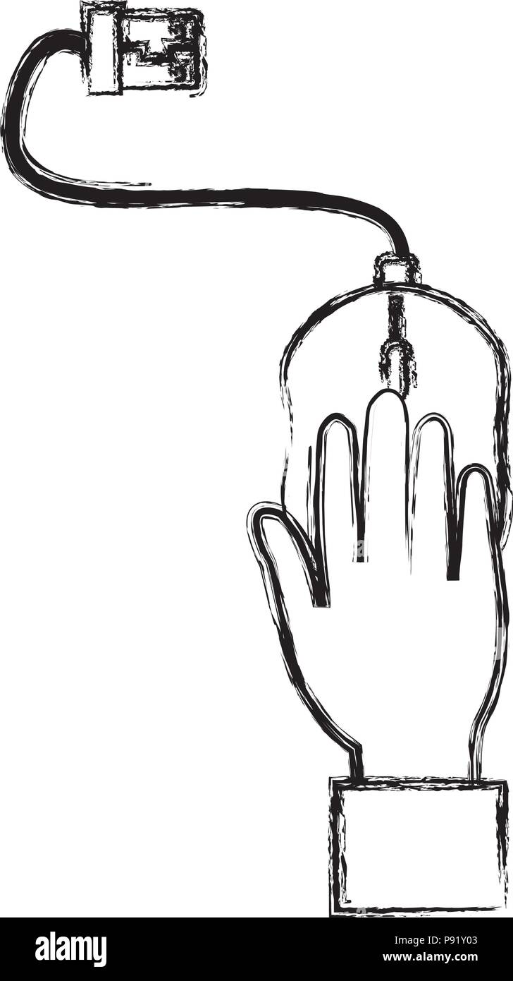 hand with computer mouse vector illustration design Stock Vector Image ...