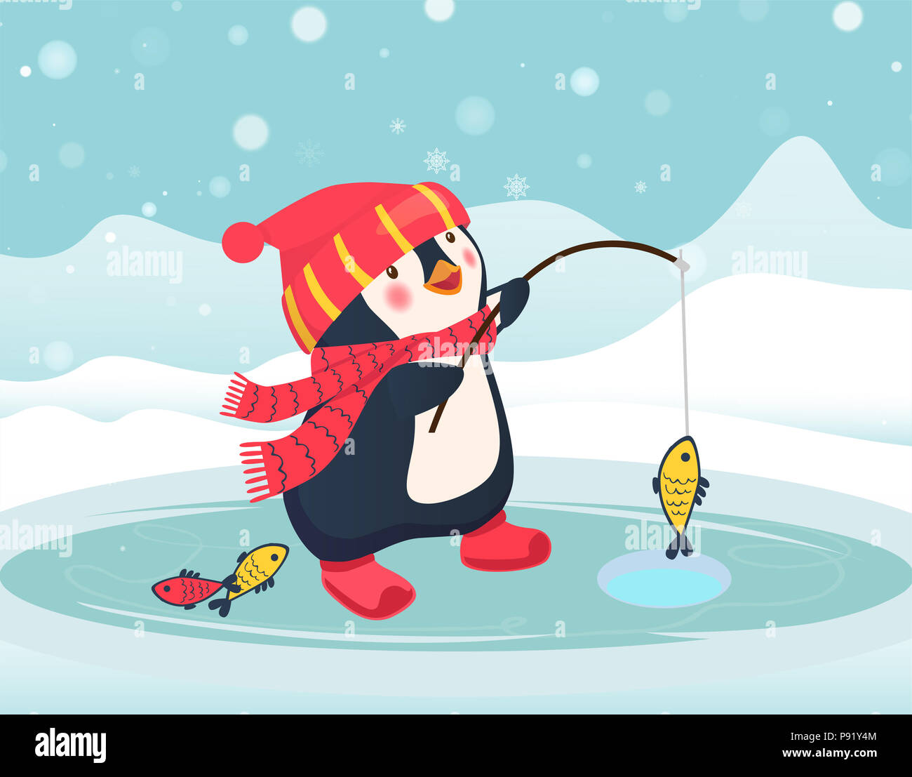 Ice Fishing Clip Art An Illustration Of A Fish In Ice Ice Fishing