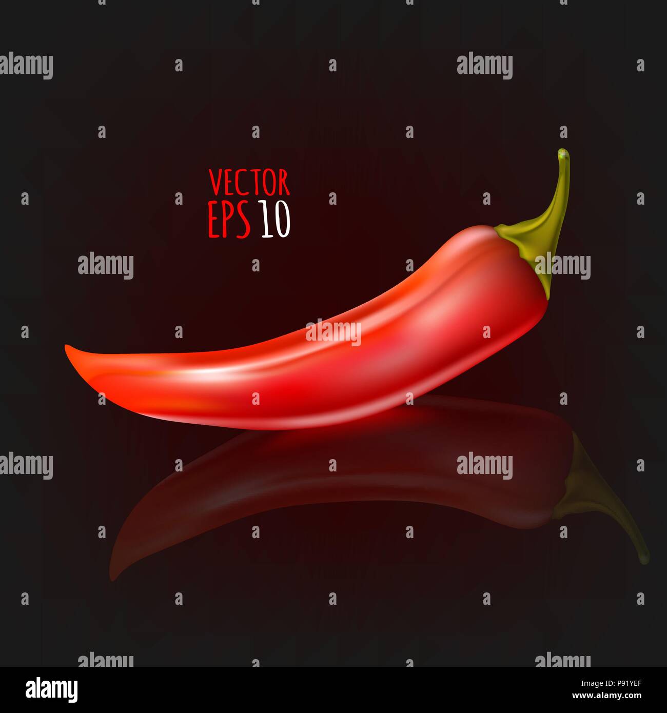 Fresh red cayenne peppers Stock Vector Images - Alamy