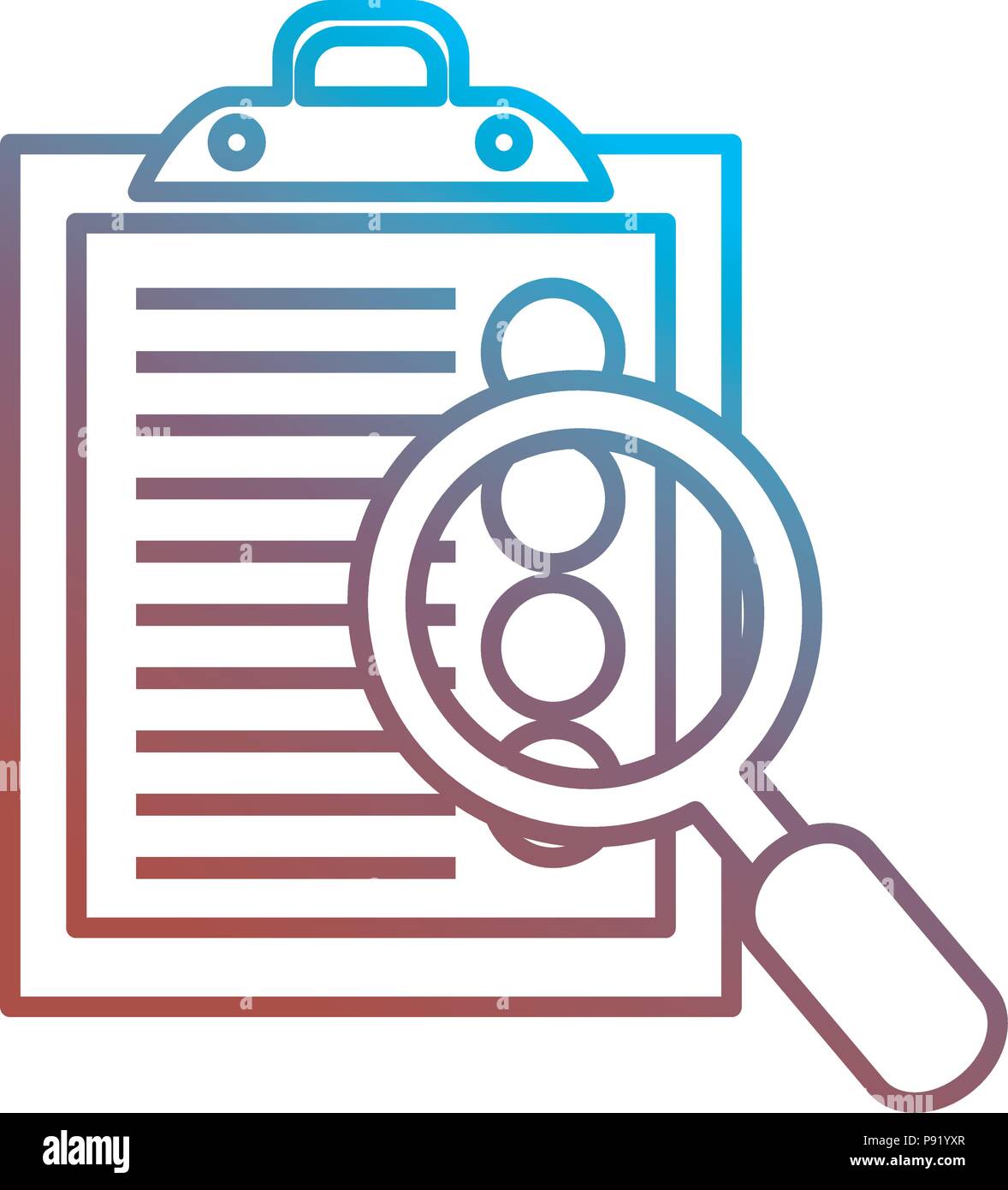 clipboard checklist with magnifying glass vector illustration design ...