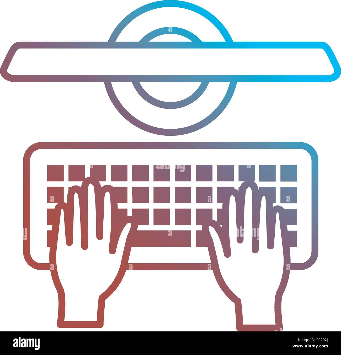 hands typing in keyboard desktop vector illustration design Stock ...