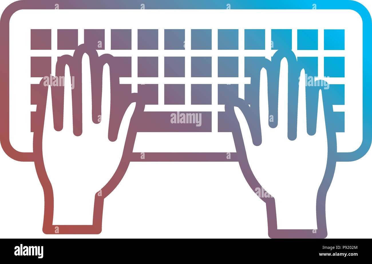 hands typing in keyboard vector illustration design Stock Vector Image ...