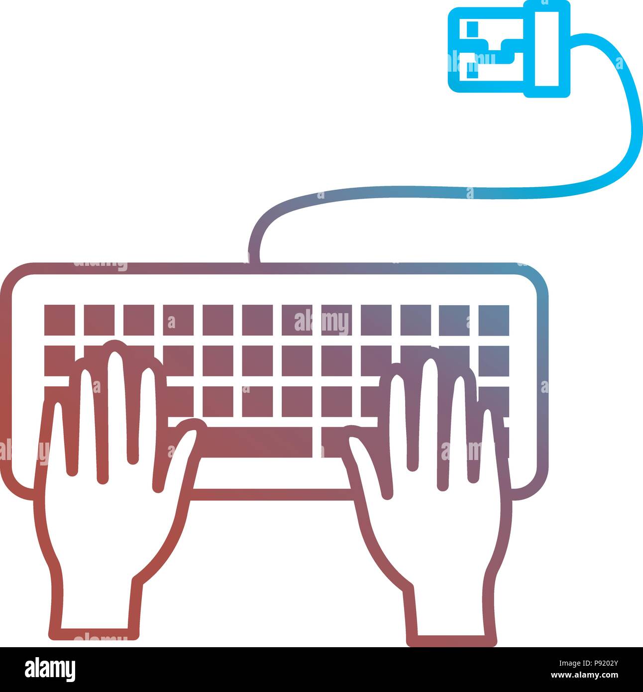hands typing in keyboard vector illustration design Stock Vector Image ...