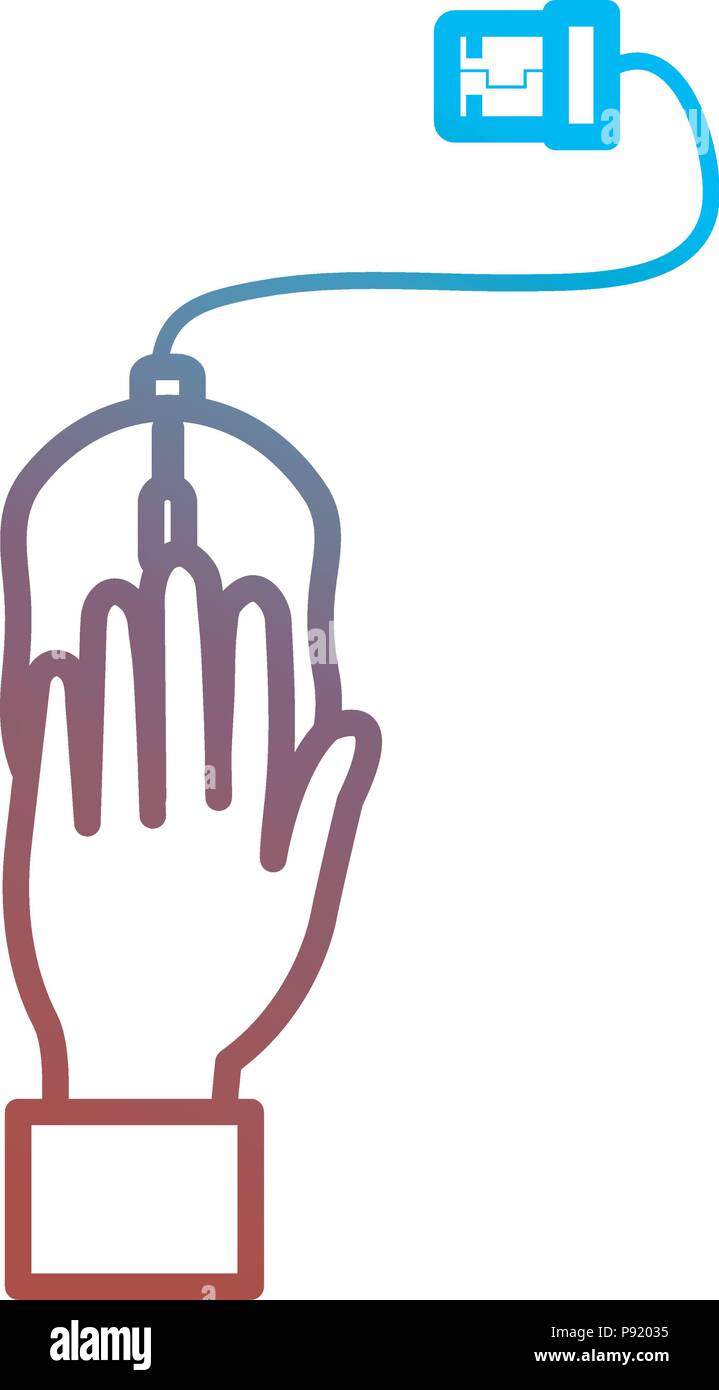 hand with computer mouse vector illustration design Stock Vector Image ...