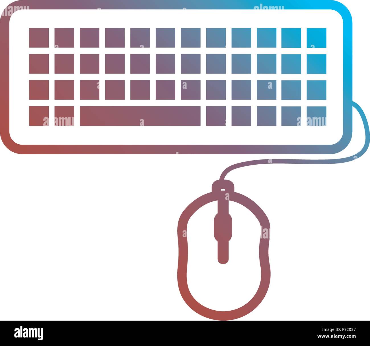 computer keyboard and mouse vector illustration design Stock Vector ...