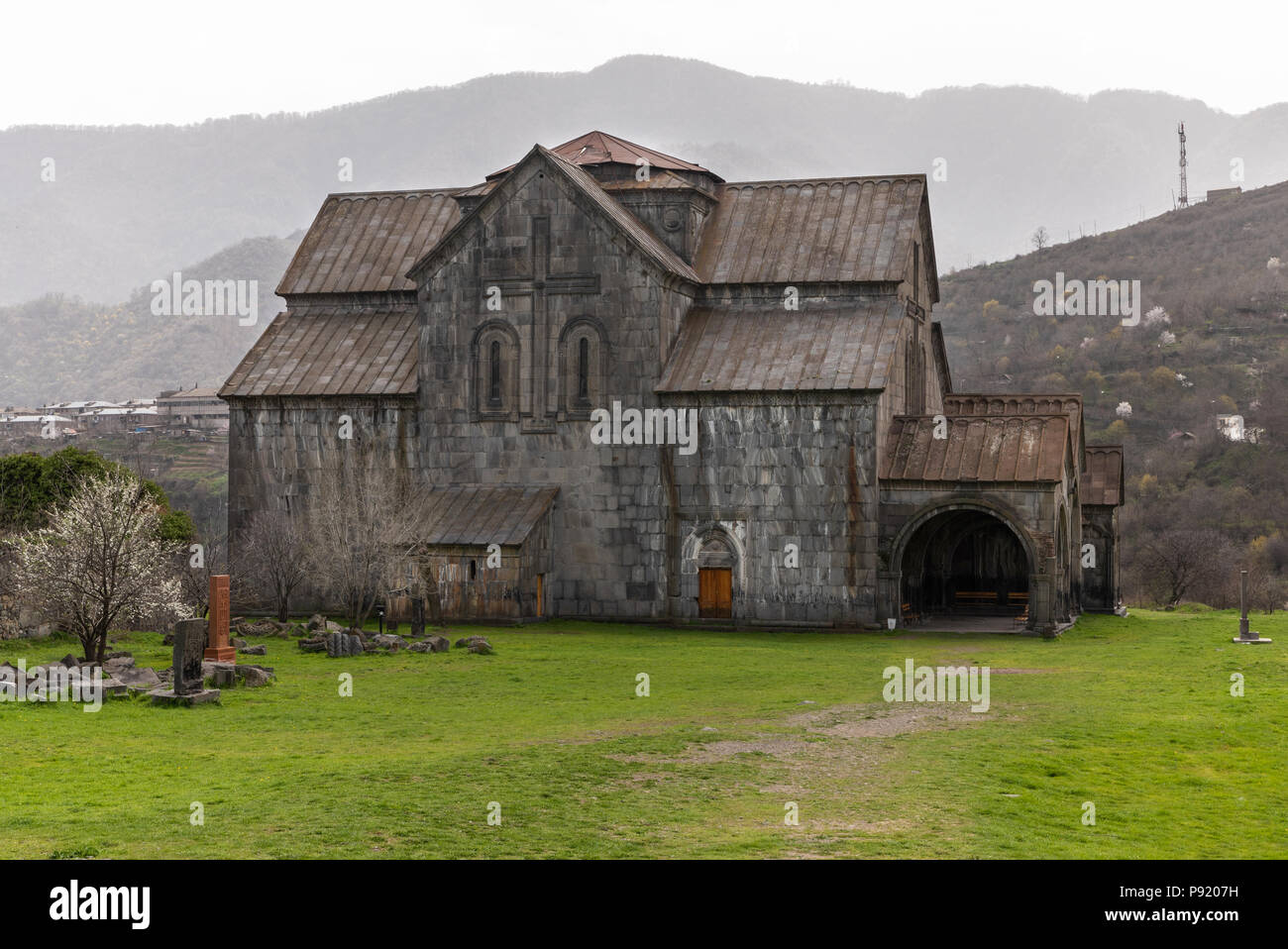 View of the beautiful cathedral of ancient armenian monastery Akhtala ...