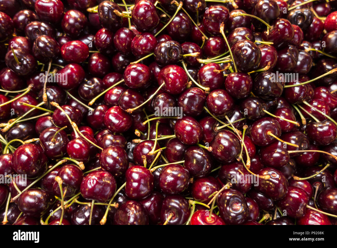 fresh red cherry fruit close up shot Stock Photo - Alamy