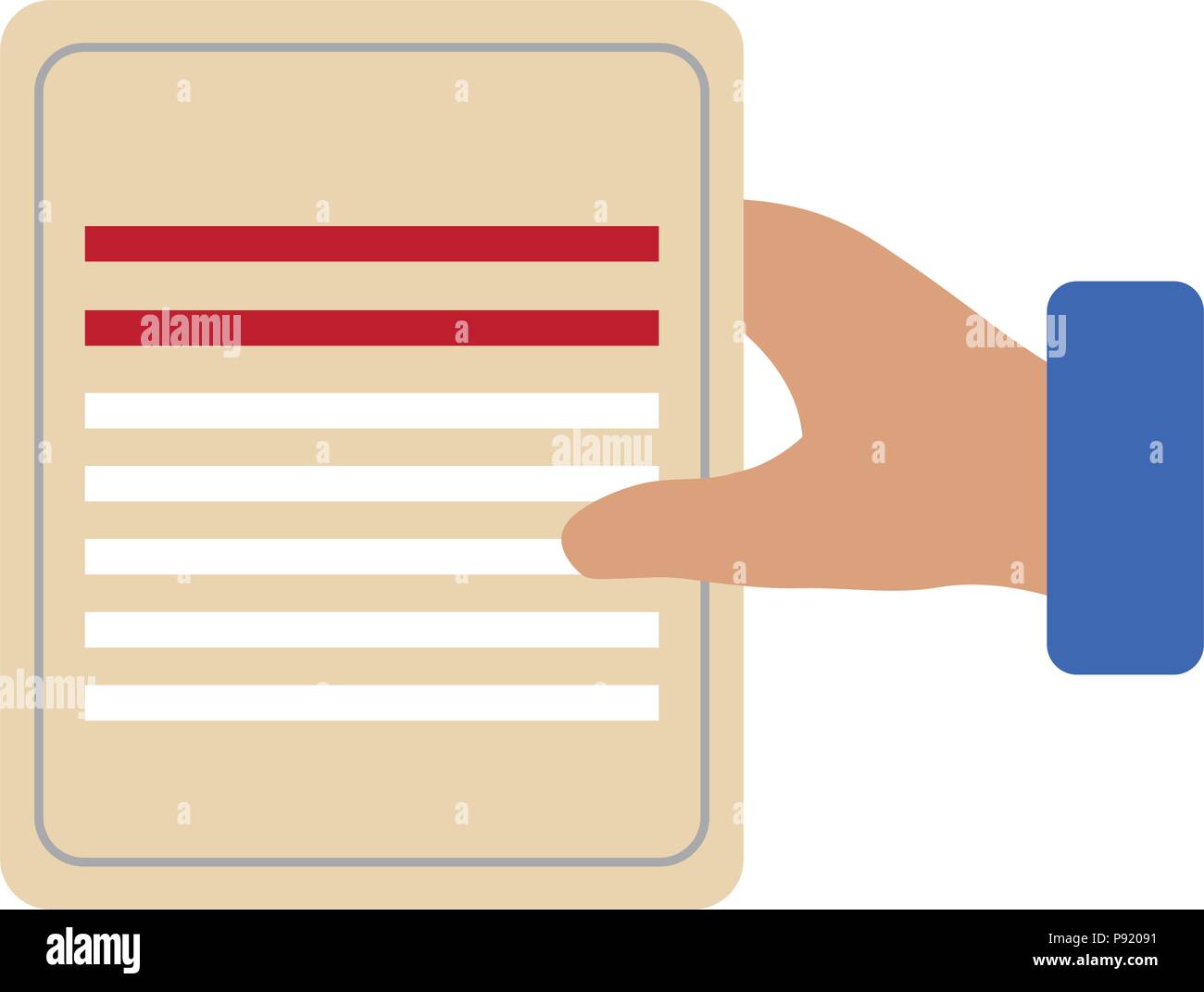 hand with documents paper vector illustration design Stock Vector Image ...