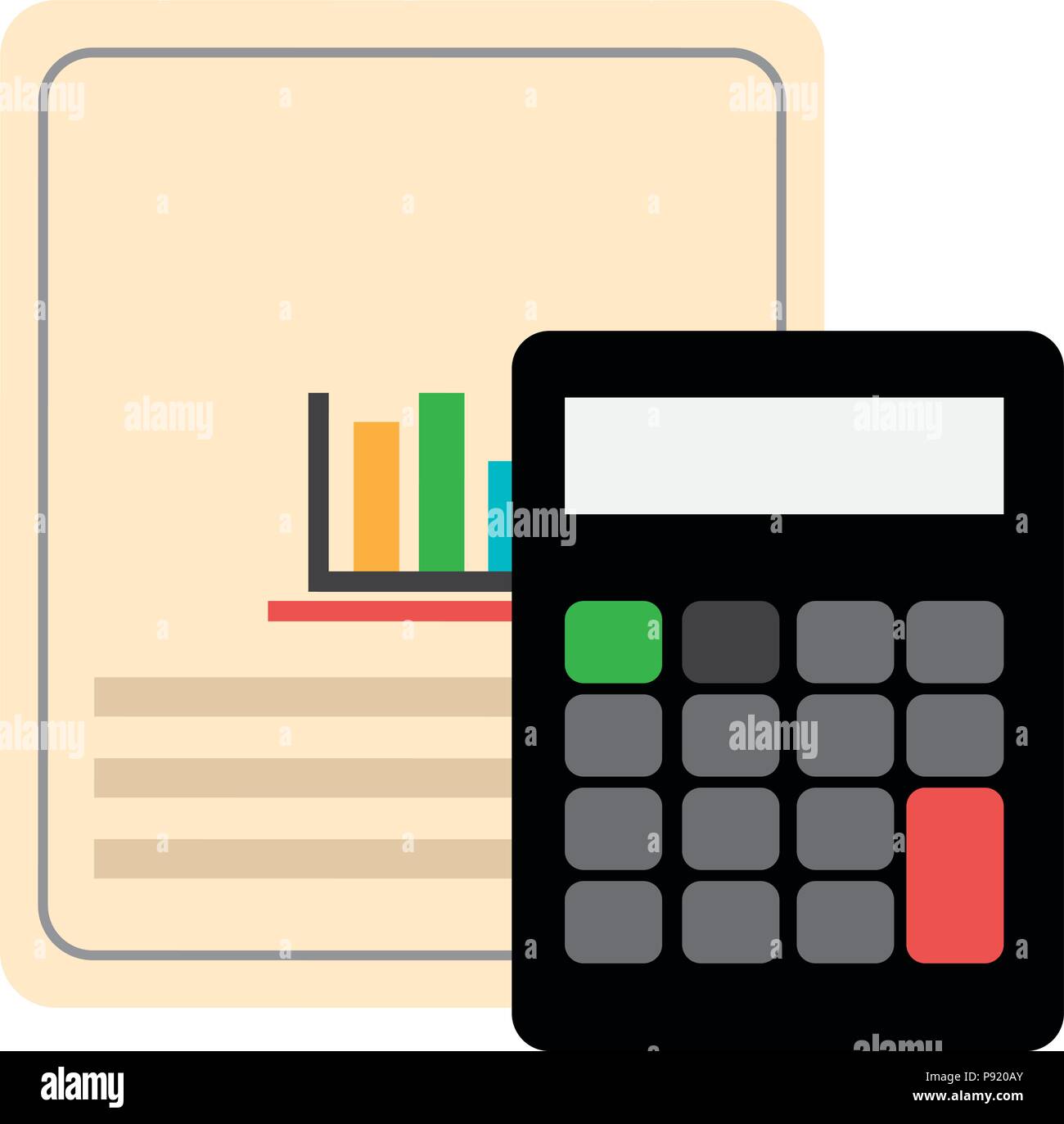 documents paper with calculator vector illustration design Stock Vector ...