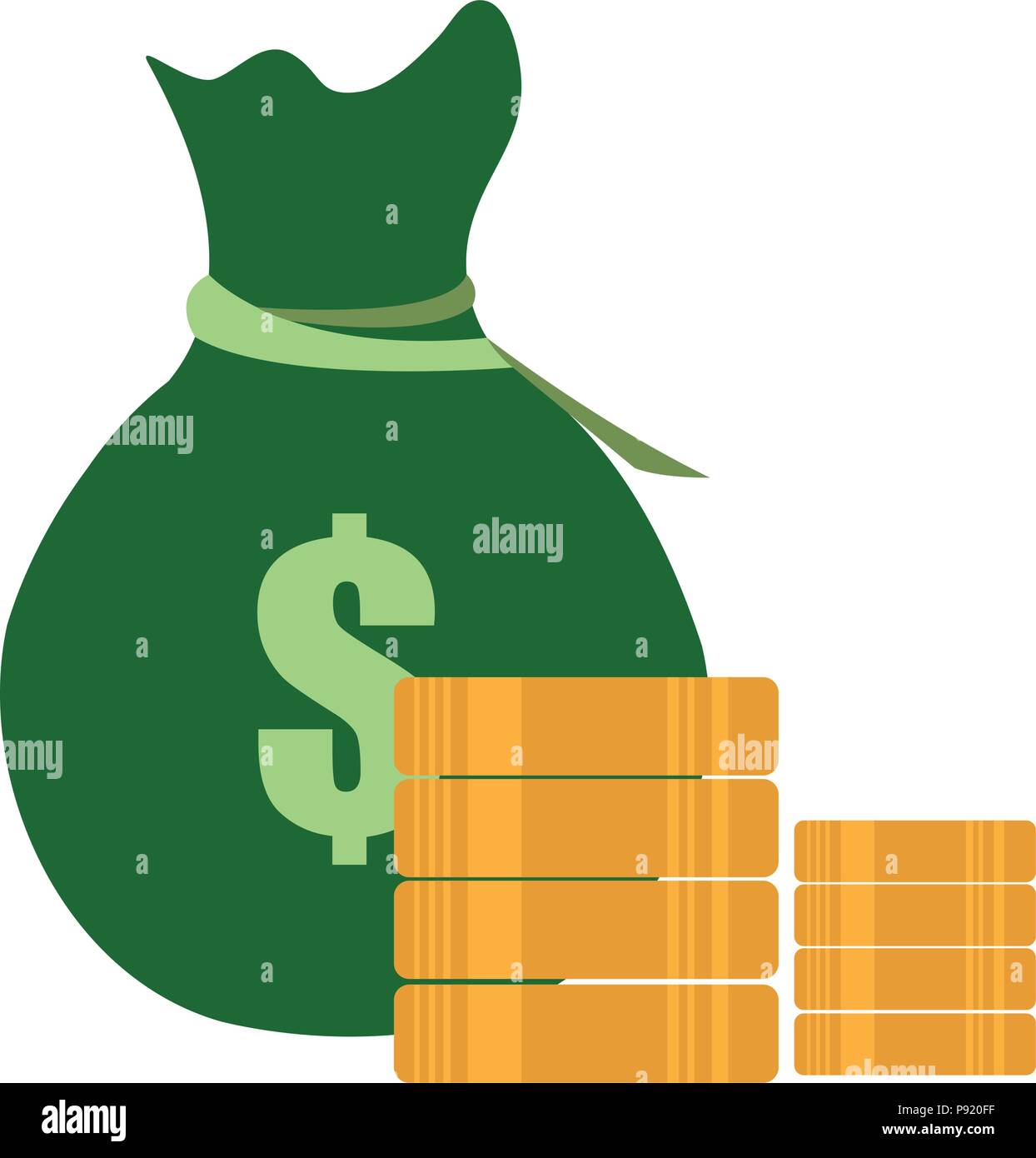 money bag with coins vector illustration design Stock Vector Image ...