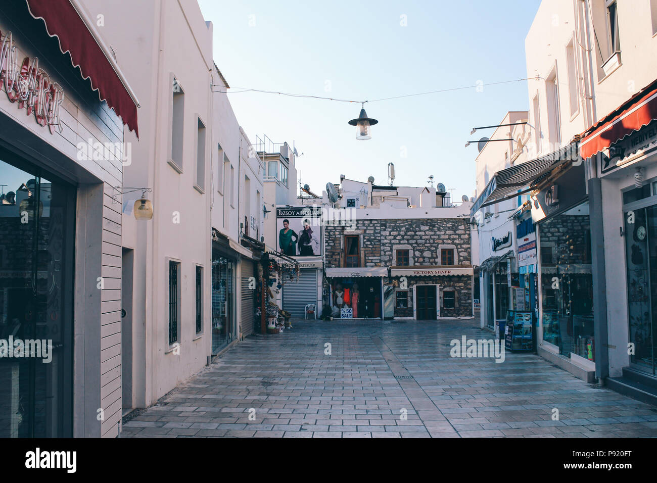 Bodrum, Turkey - July 18, 2013 : Bodrum shopping street Stock Photo - Alamy