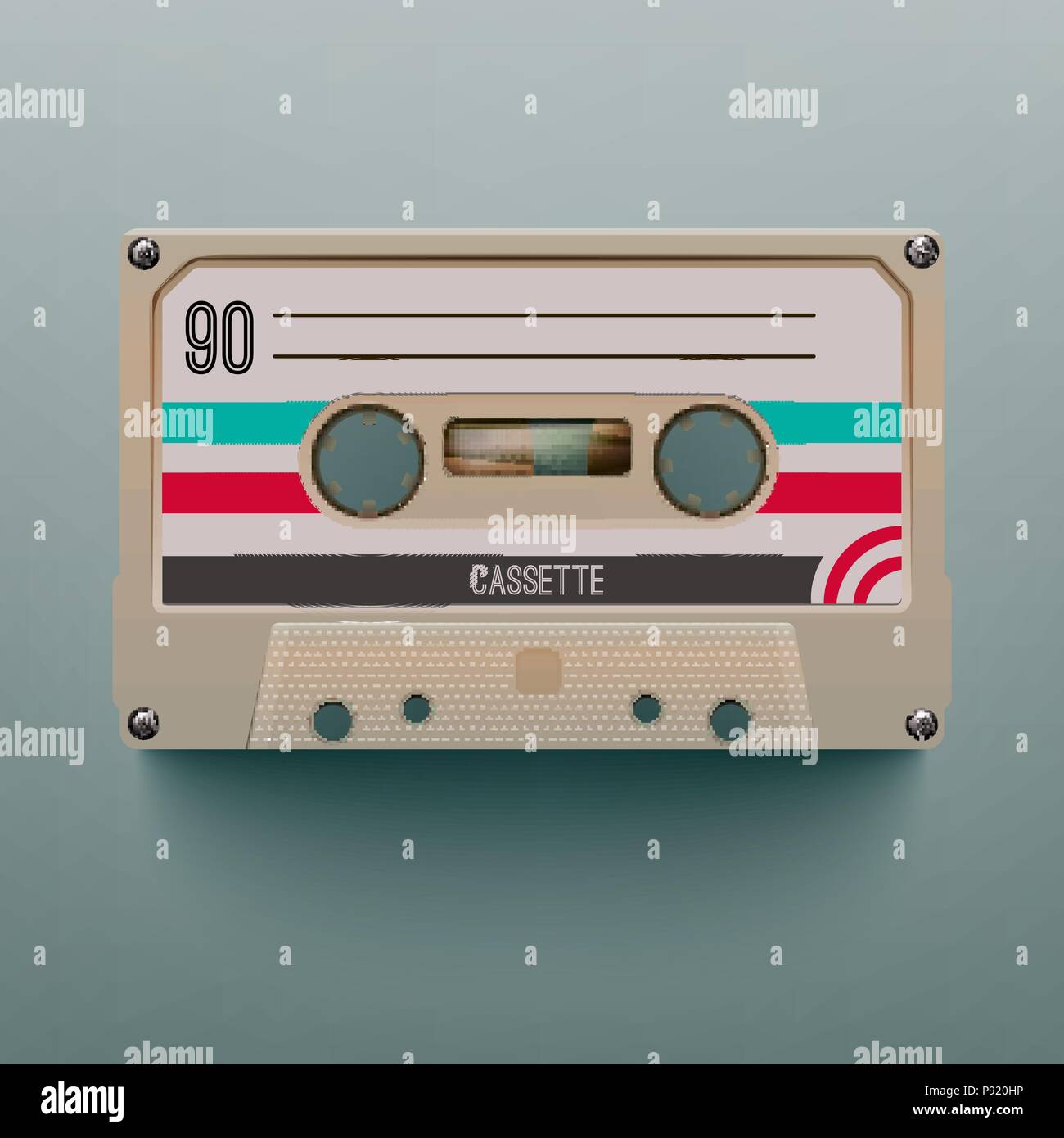 Realistic cassette isolated on grey background EPS10 Stock Vector Image ...