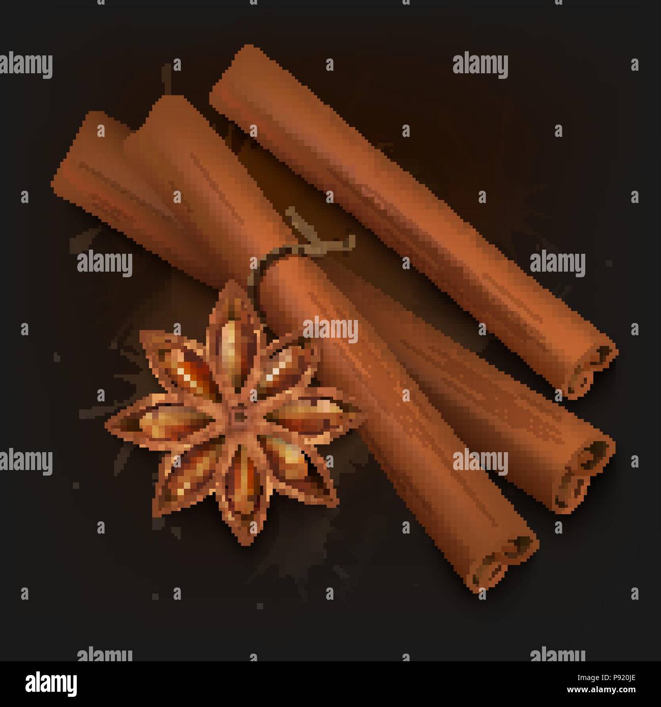 Stock vector illustration realistic cinnamon sticks. Spices EPS 10 ...