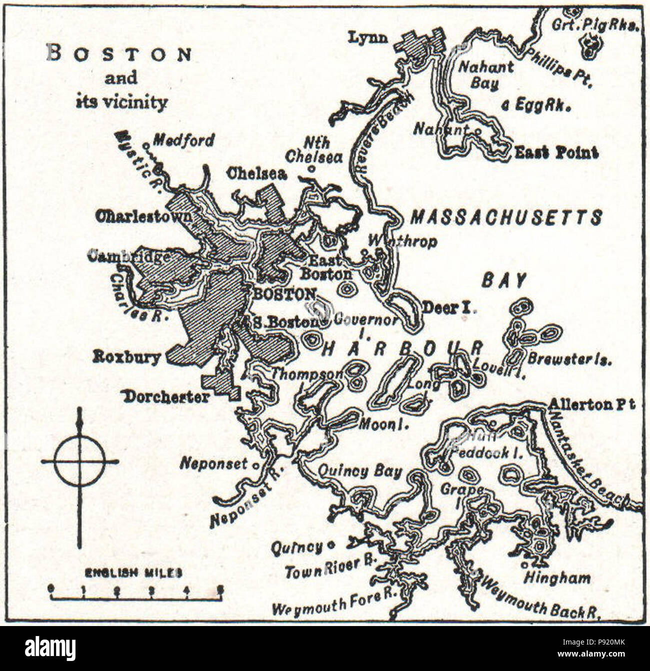 Map of boston hi-res stock photography and images - Alamy
