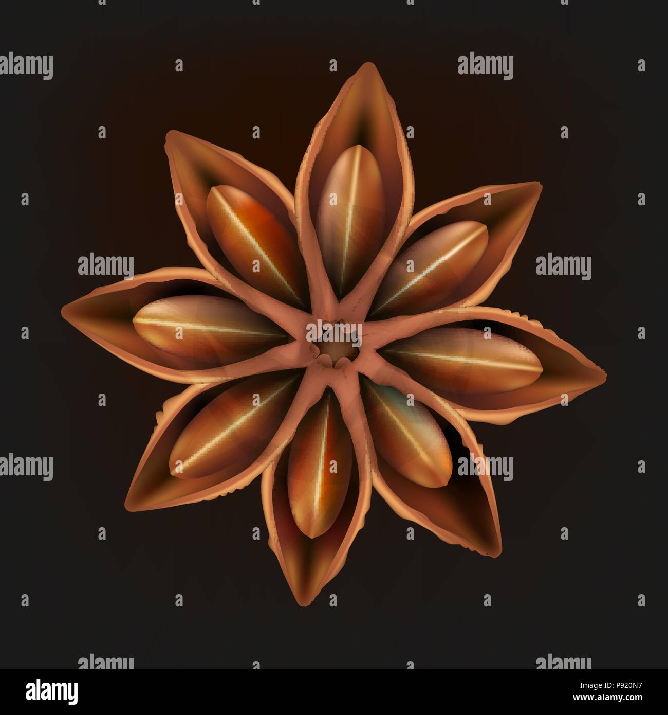 Realistic cinnamon. Spice isolated on black background. ESP10 Stock ...