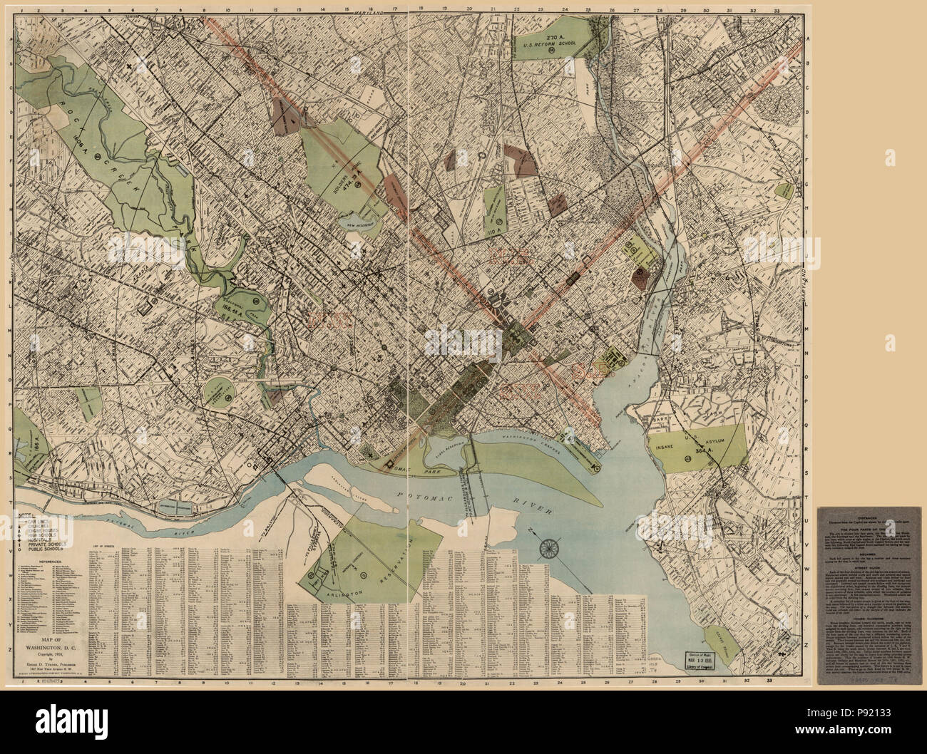 Map of washington d c hi-res stock photography and images - Alamy
