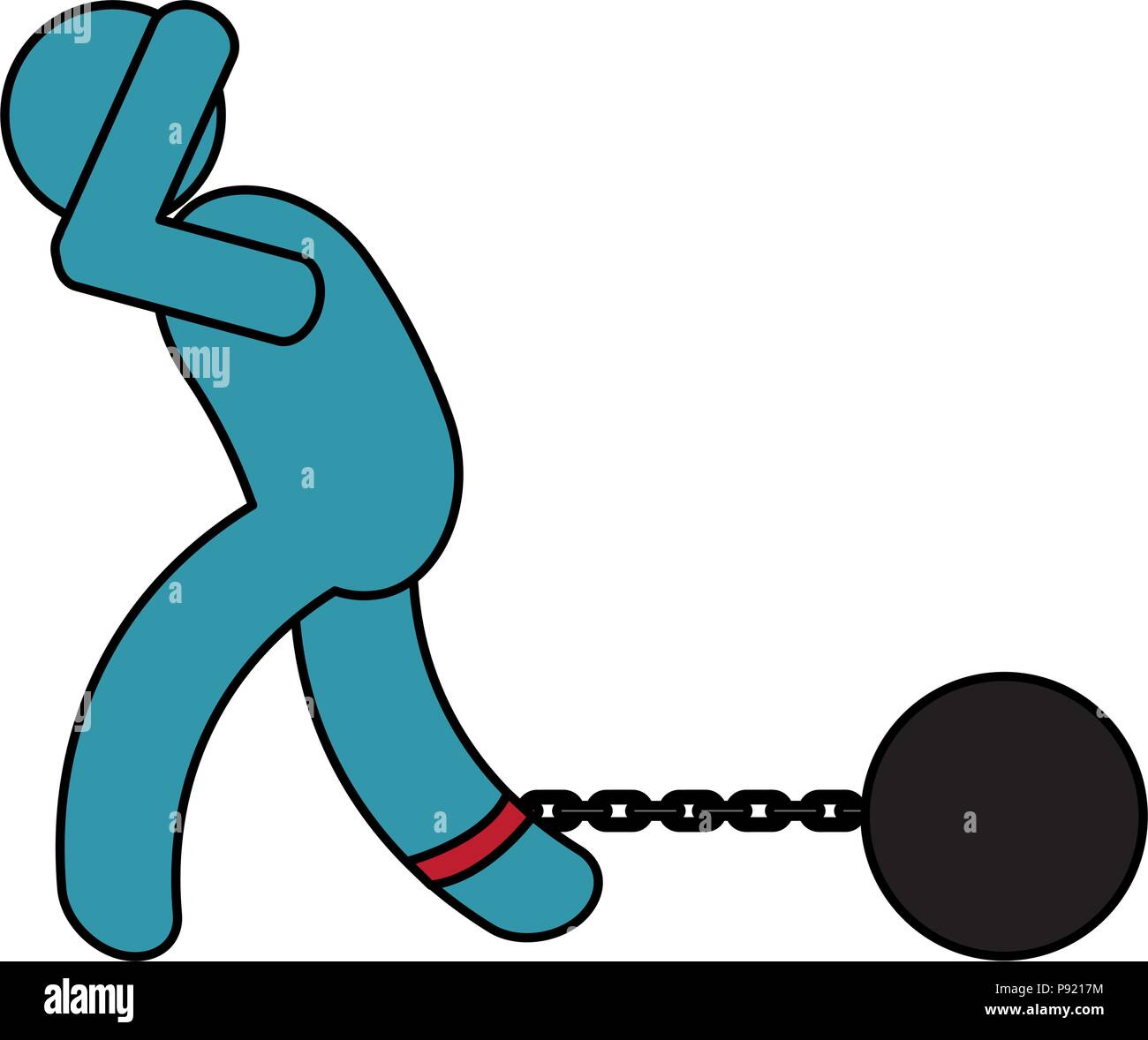 human figure with slave shackle vector illustration design Stock Vector ...