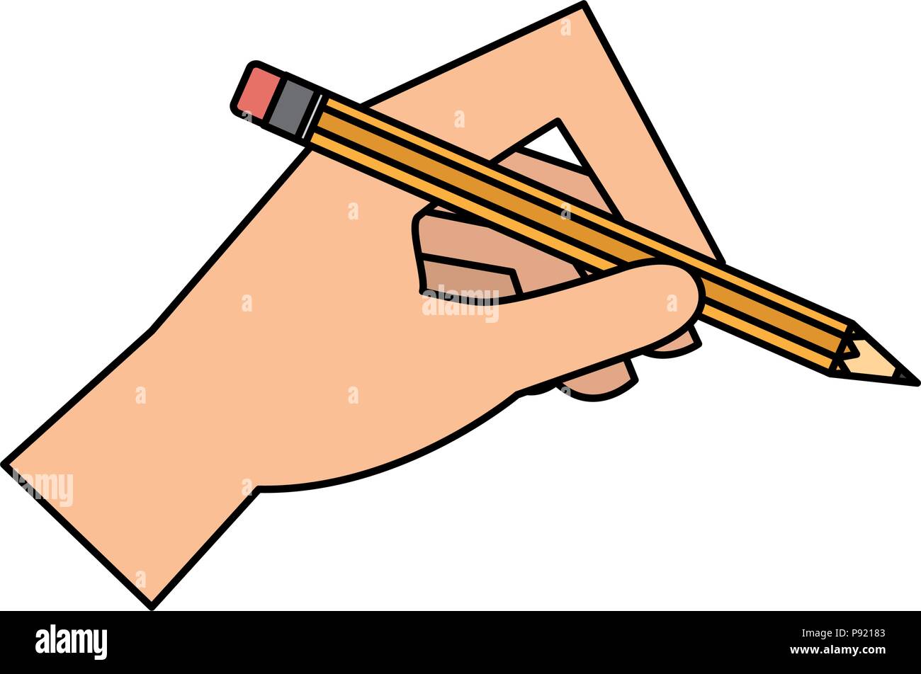 hand writing with pencil vector illustration design Stock Vector Image ...