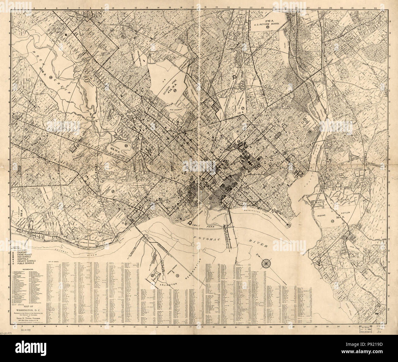 Map of washington d c hi-res stock photography and images - Alamy
