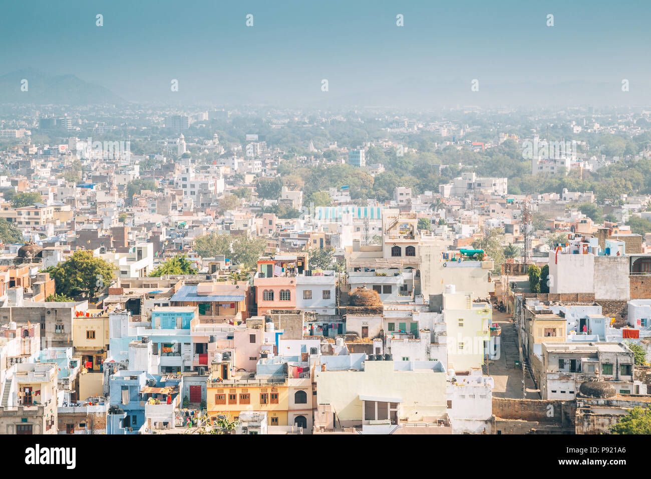 Udaipur city view from City Palace in India Stock Photo - Alamy