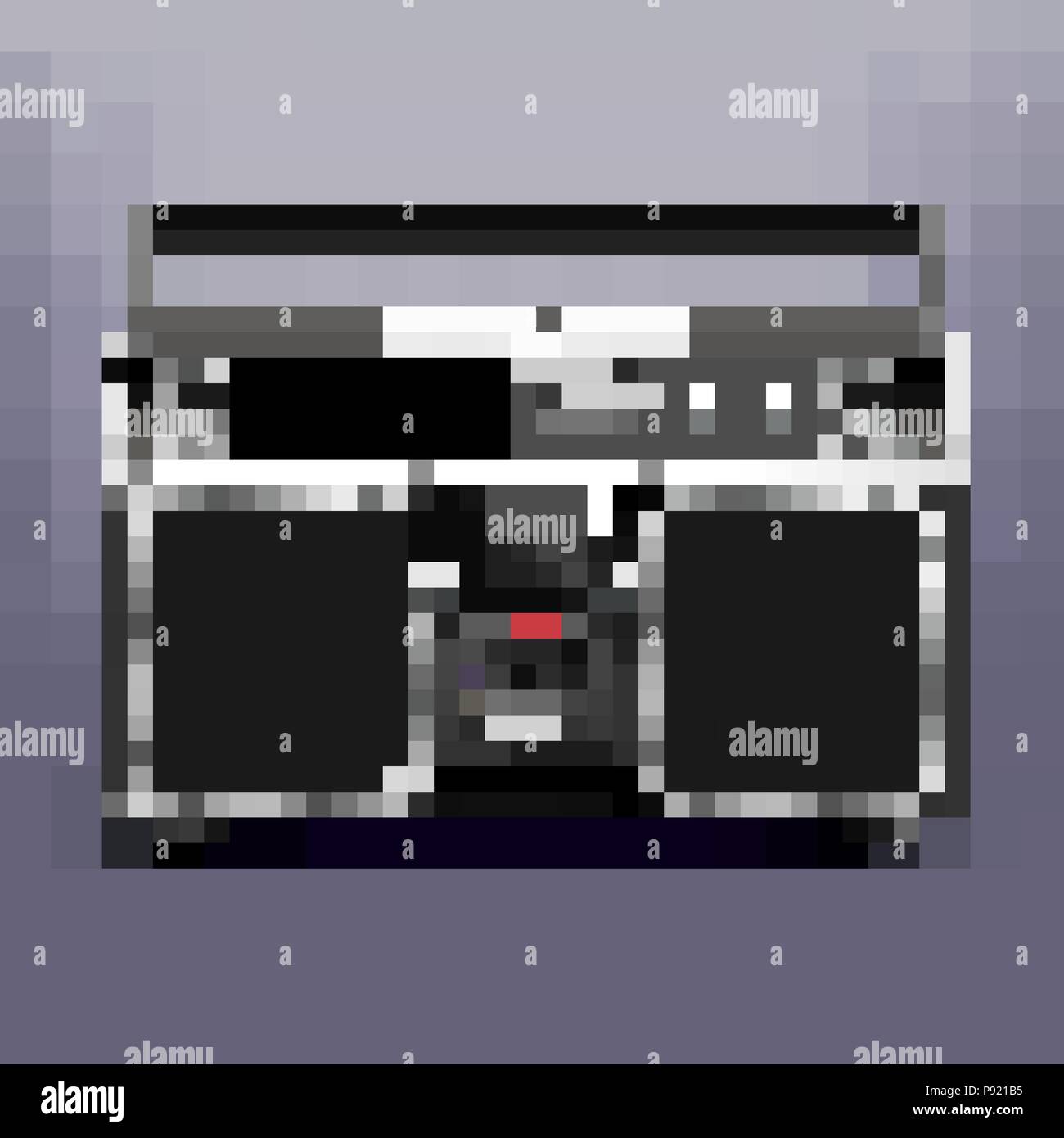 Stock vector illustration boombox. Tape recorder. Record player. Retro ...